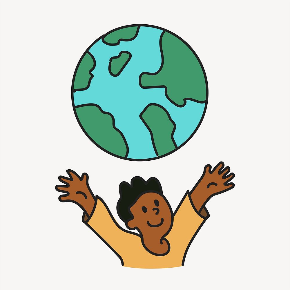 Kid save planet collage element | Premium Vector - rawpixel