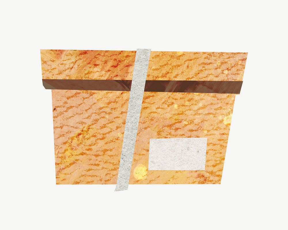 Parcel box, paper craft element | Premium PSD - rawpixel