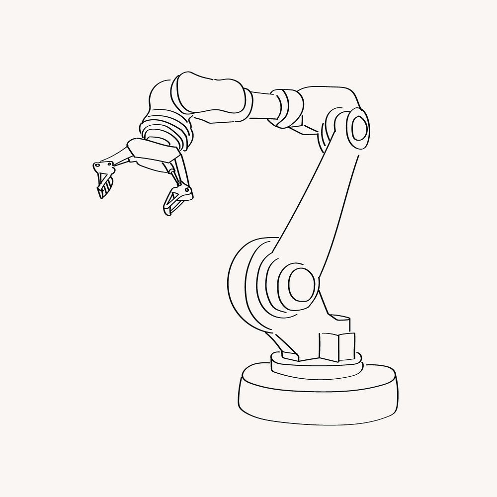 Robotic arm line art vector | Premium Vector - rawpixel