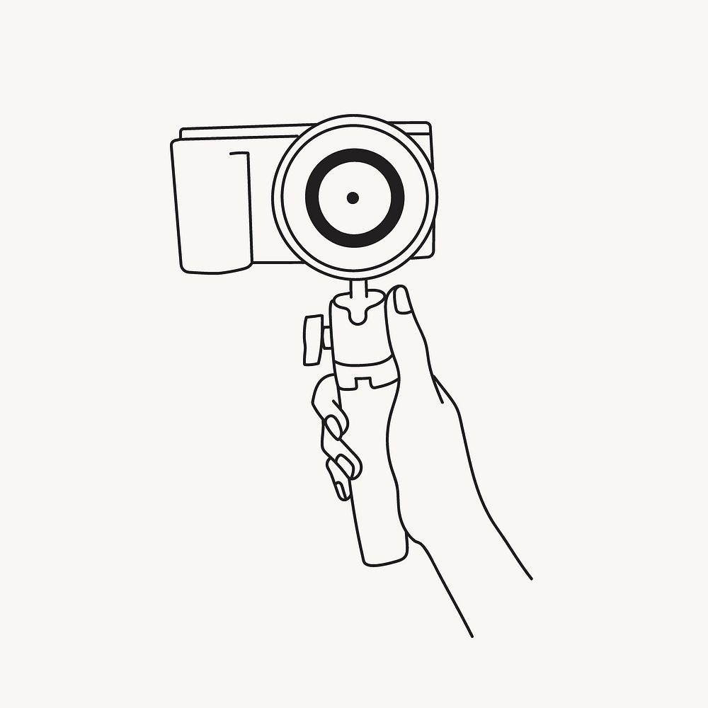 Digital camera line art illustration | Free Photo - rawpixel
