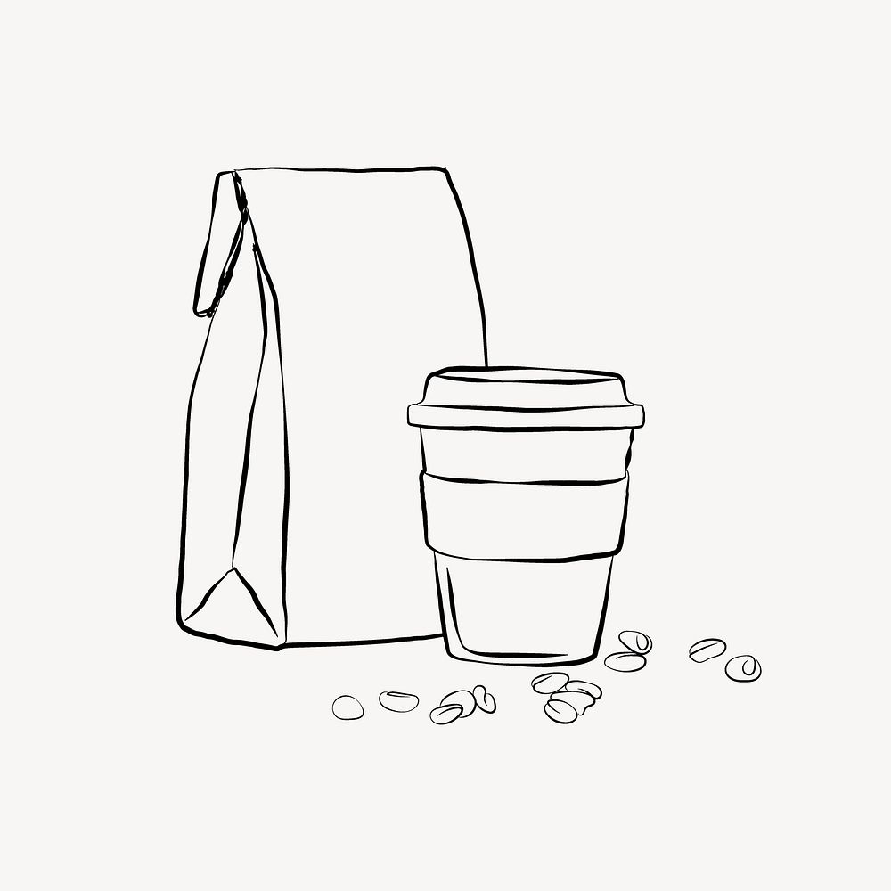 Morning coffee line art illustration | Free Photo - rawpixel