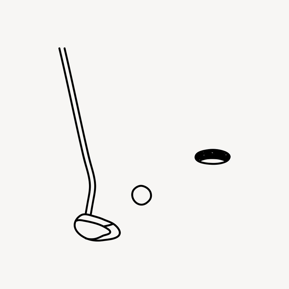 Playing golf line art illustration | Free Photo Illustration - rawpixel