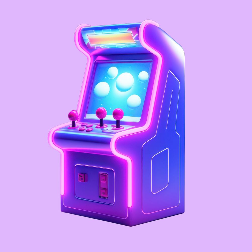 Retro neon arcade game machine | Premium Photo - rawpixel