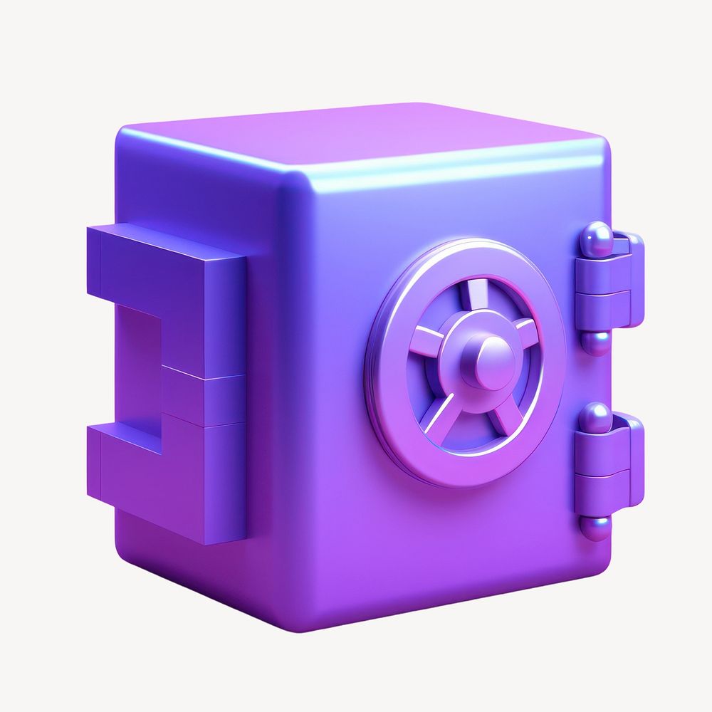 3D purple safe icon illustration | Free Photo - rawpixel