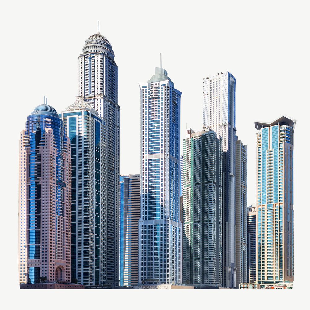 Dubai marina towers UAE collage | Premium PSD - rawpixel