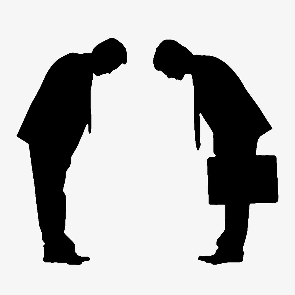 Silhouettes of Asian businessmen bowing | Free Photo - rawpixel