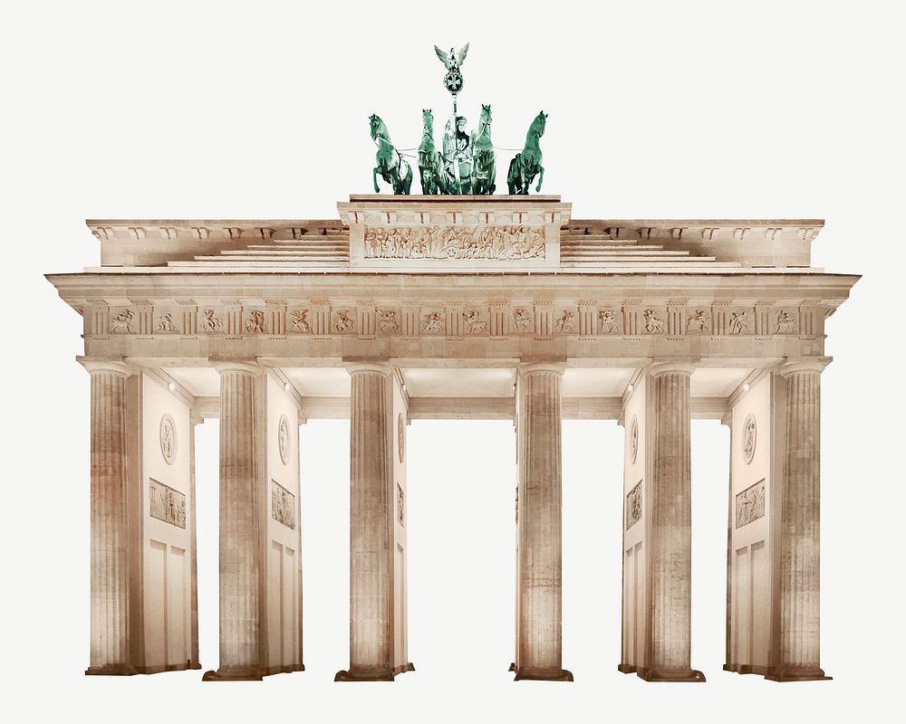 German Brandenburg gate collage element | Premium PSD - rawpixel