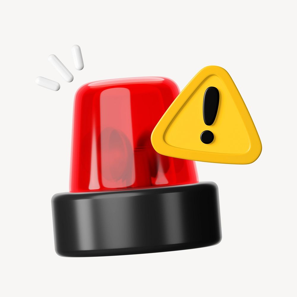 3D siren light, element illustration | Free Photo Illustration - rawpixel