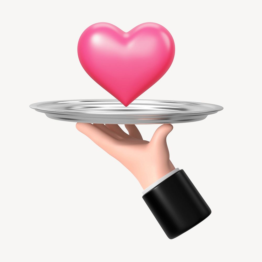 3D hospitality heart, element illustration | Free Photo Illustration ...
