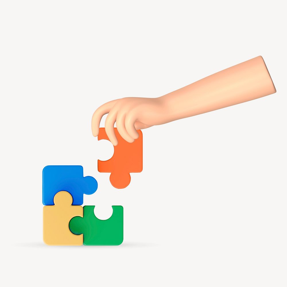 3D puzzle pieces, element illustration | Free Photo Illustration - rawpixel