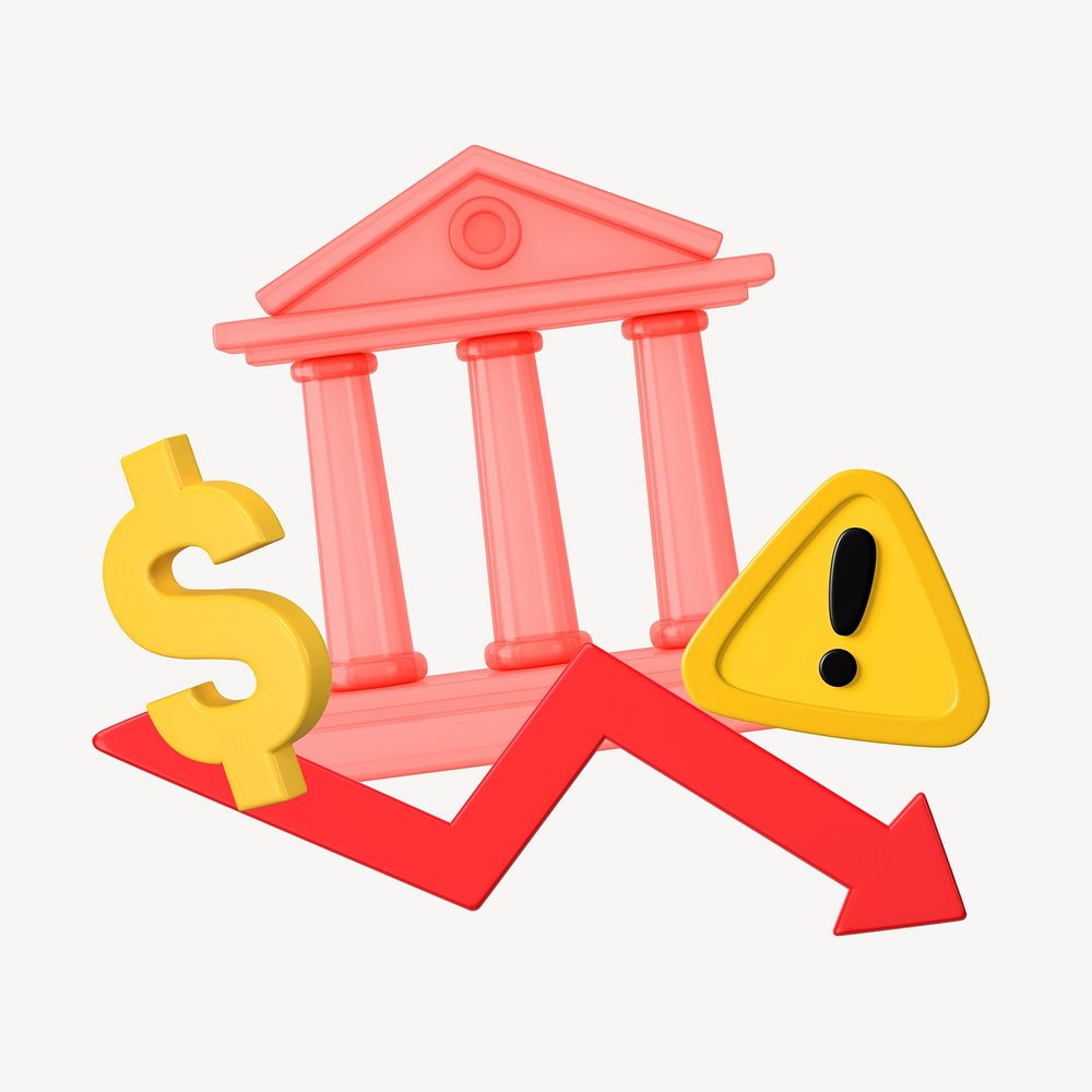 3D economic downfall, element illustration | Free Photo Illustration ...