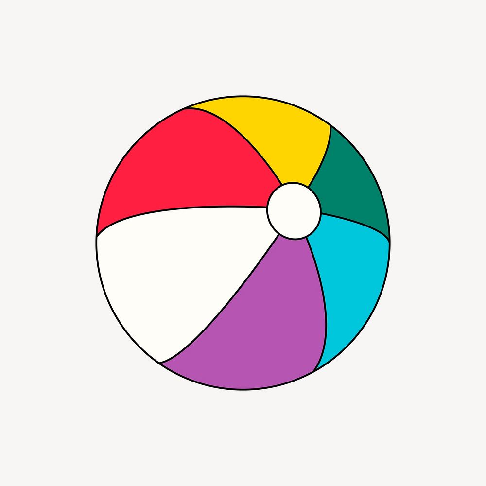 Colorful beach ball, flat illustration | Free Photo - rawpixel