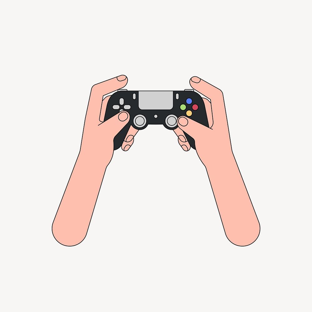 Hands playing game controller, flat | Free Photo - rawpixel