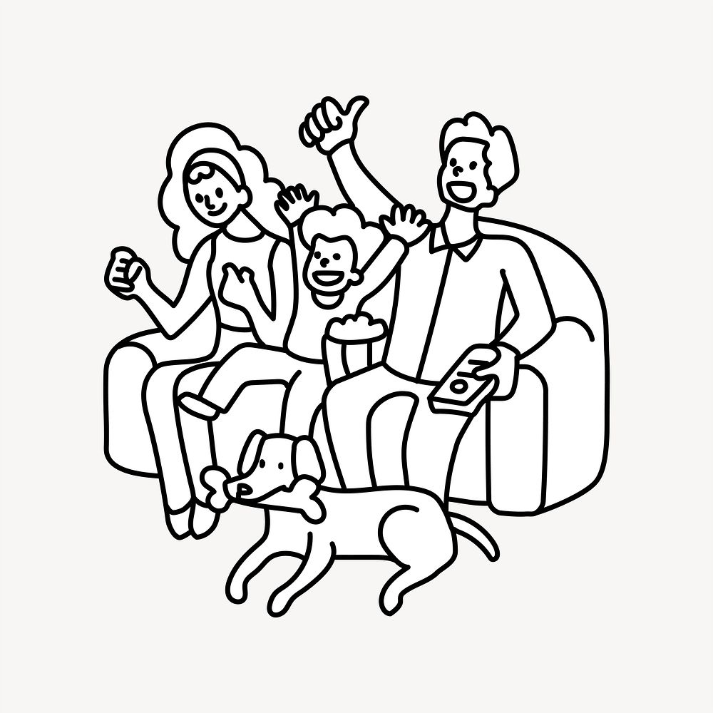 Family cheering sports doodle | Free Photo - rawpixel