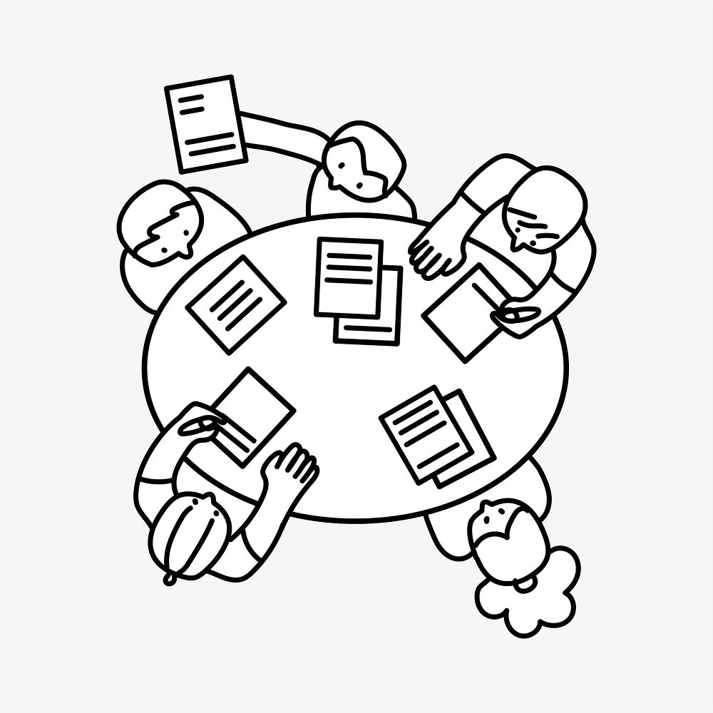 Diverse team discussing work doodle | Premium Vector - rawpixel