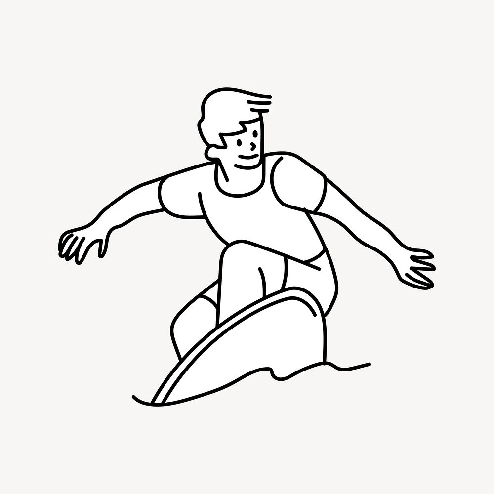 Man surfing doodle | Free Photo - rawpixel
