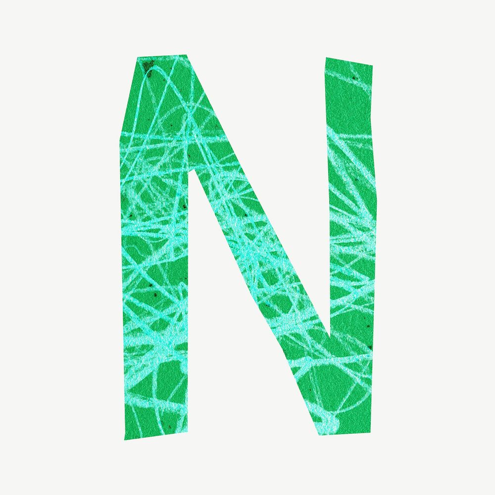 N letter, paper English alphabet | Premium PSD - rawpixel