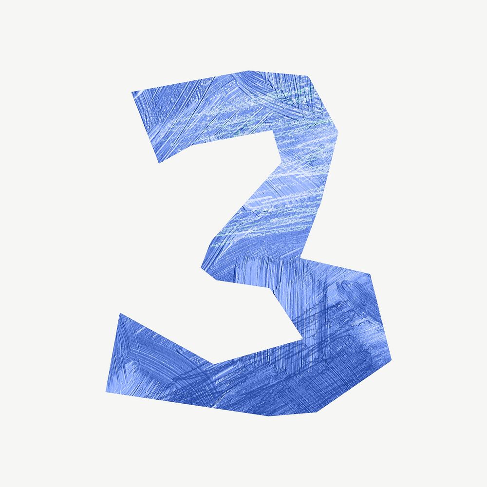 3 number three, paper craft | Premium PSD - rawpixel