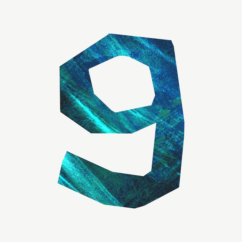 9 number nine, paper craft | Premium PSD - rawpixel