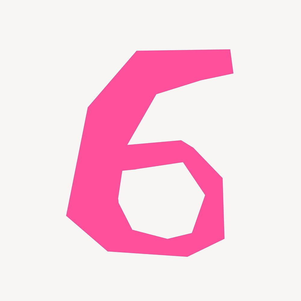 6 number six, paper craft | Premium Vector - rawpixel