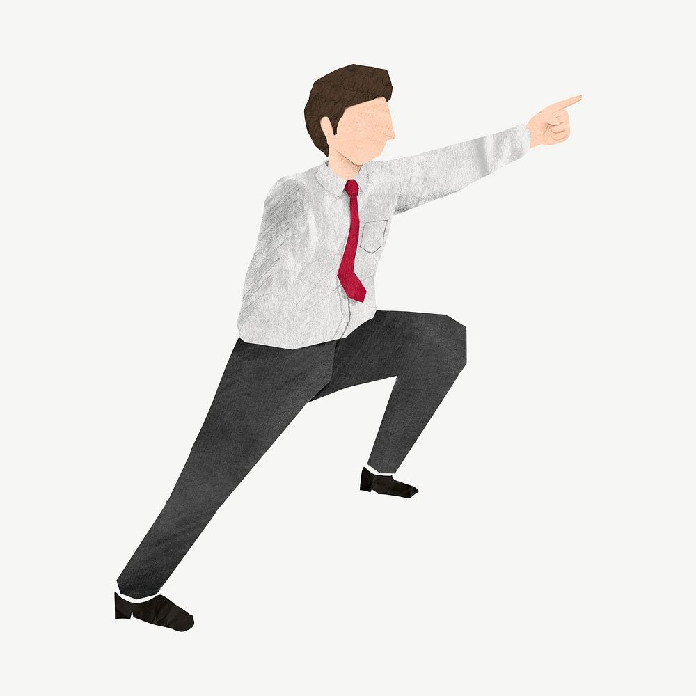 Businessman pointing forward, paper craft | Premium PSD - rawpixel