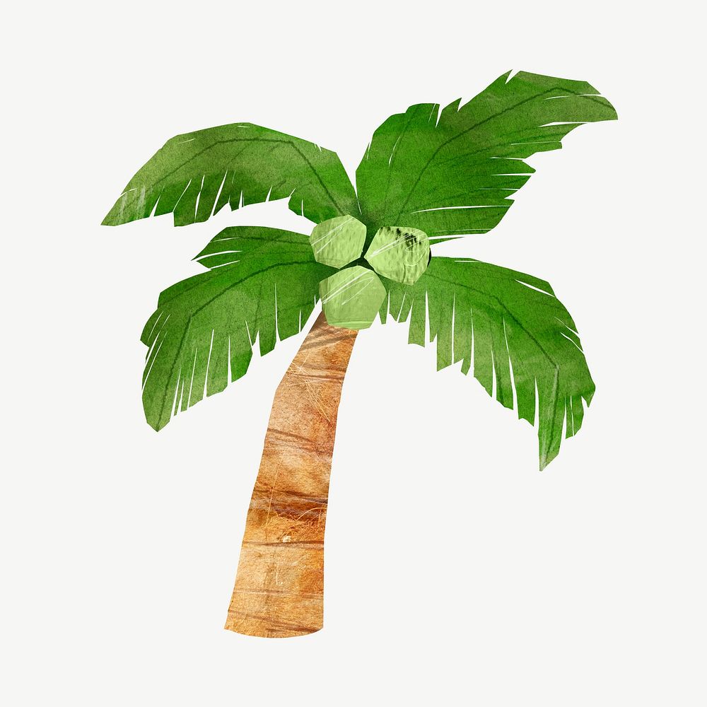 Coconut tree, paper craft element | Premium PSD - rawpixel