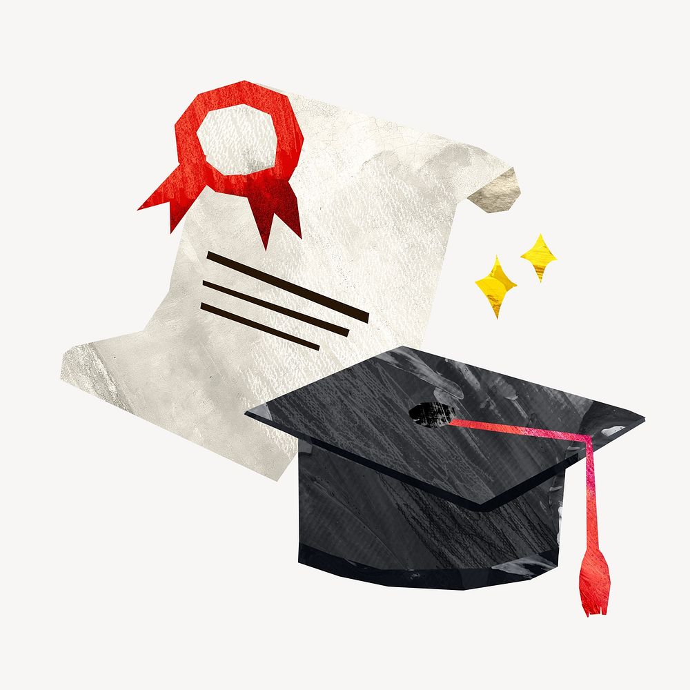 Graduation cap, education paper craft | Premium Photo Illustration ...