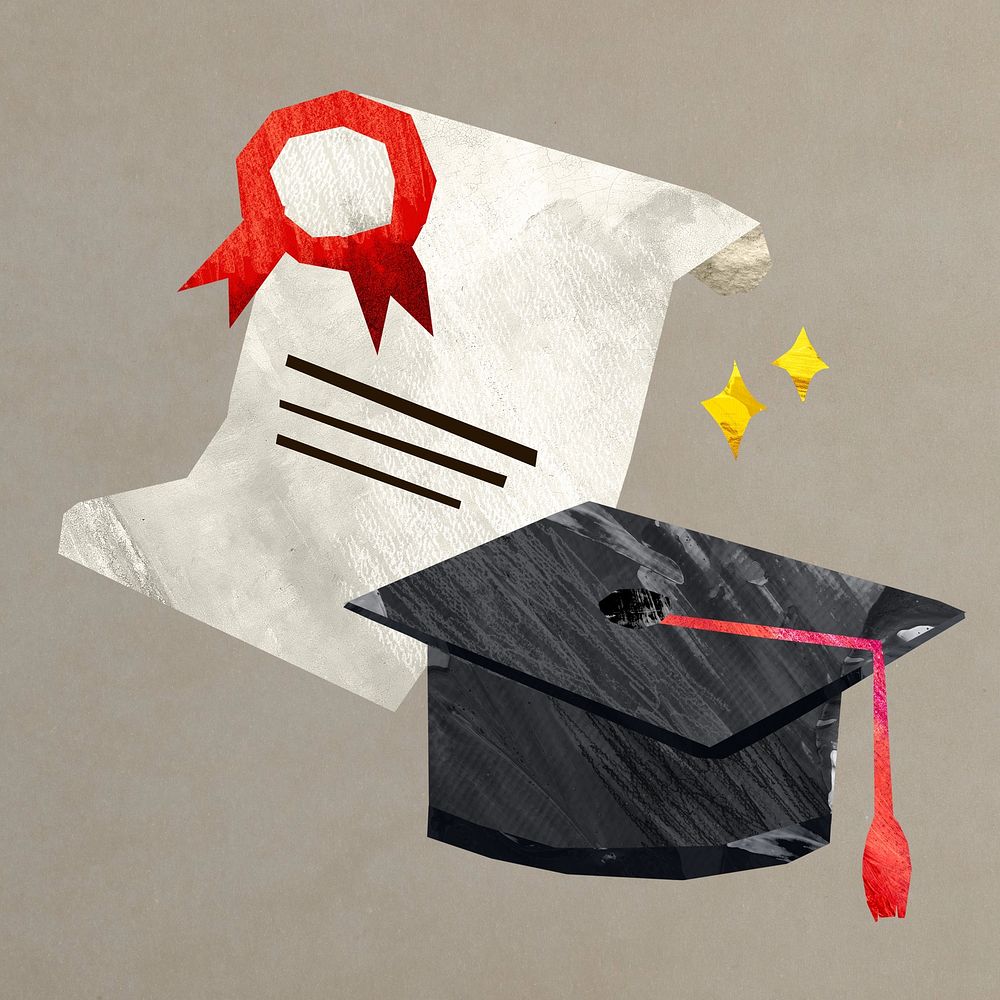Graduation cap, education paper craft | Free Photo Illustration - rawpixel
