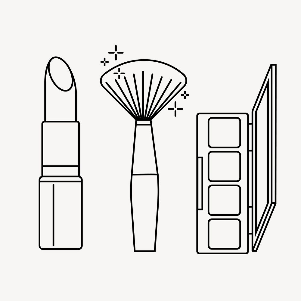 Cosmetics line art collage element | Free Photo Illustration - rawpixel