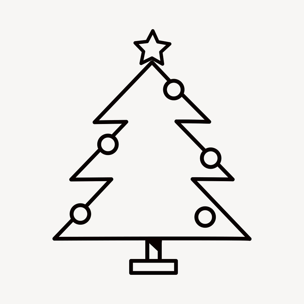 Christmas tree, line art illustration | Free Icons Illustration - rawpixel
