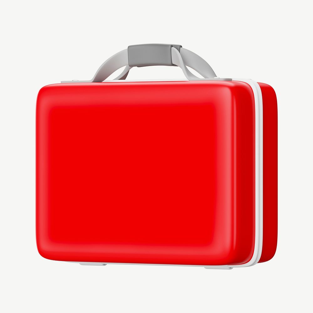 3D red attache case, collage | Premium PSD - rawpixel