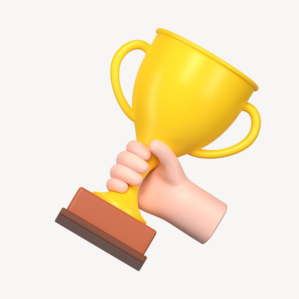 3D gold trophy, element illustration | Free Photo Illustration - rawpixel