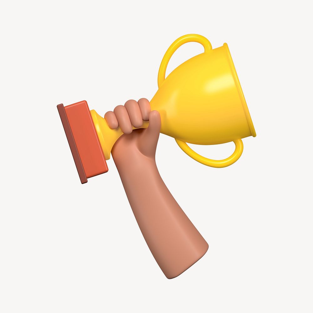 3D gold trophy, element illustration | Free Photo Illustration - rawpixel