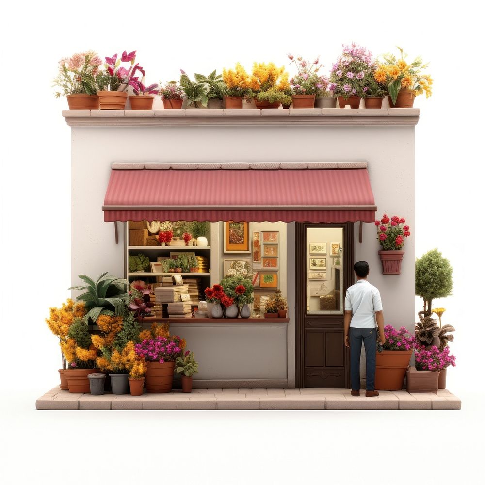 Flower plant shop architecture. AI | Free Photo - rawpixel