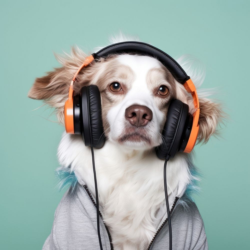 Headphones dog portrait headset. | Free Photo - rawpixel