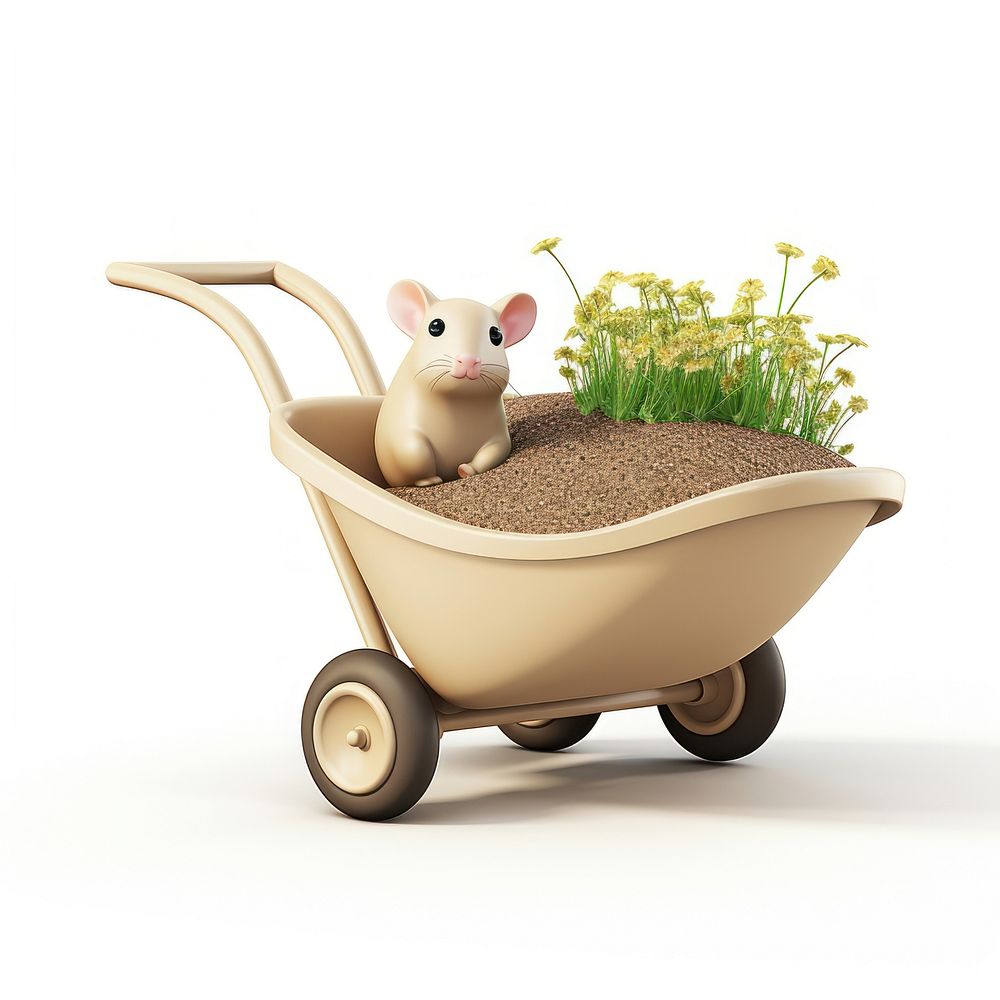 Wheelbarrow vehicle cartoon mammal. AI | Premium Photo Illustration ...