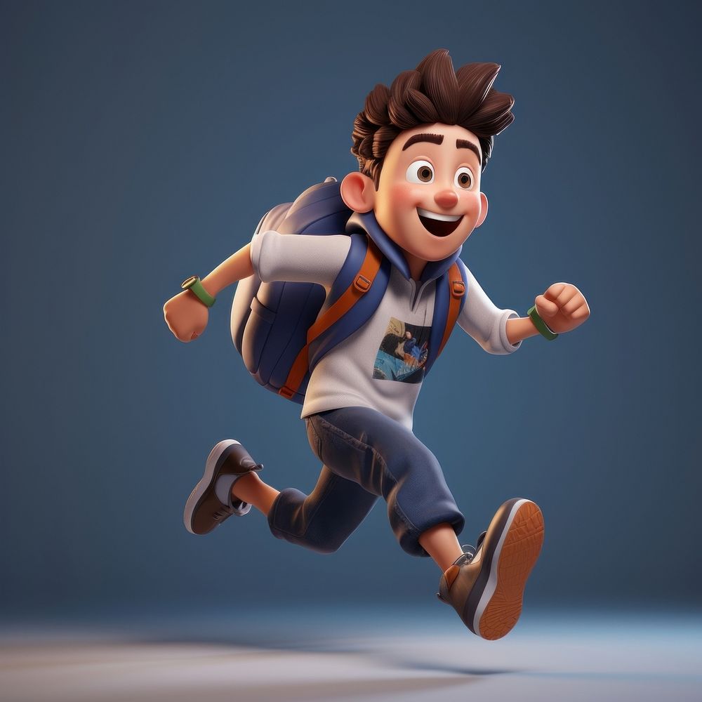 Running cartoon determination competition. | Free Photo Illustration ...