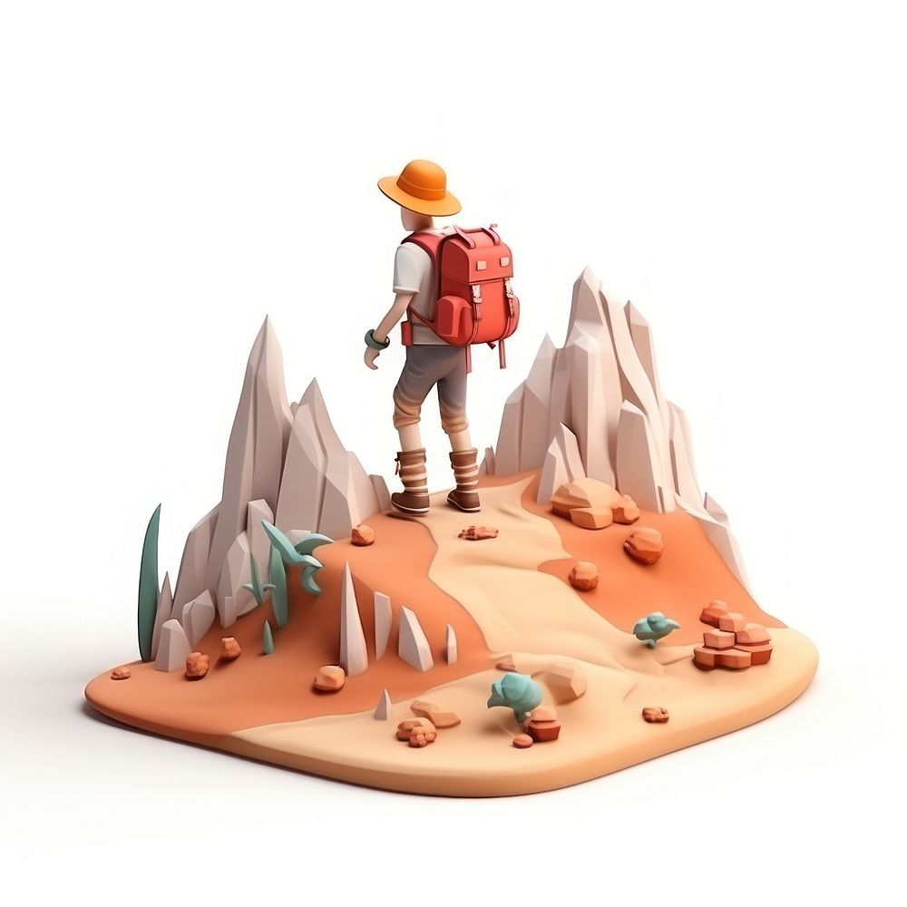 Hiking adventure figurine outdoors. | Free Photo Illustration - rawpixel
