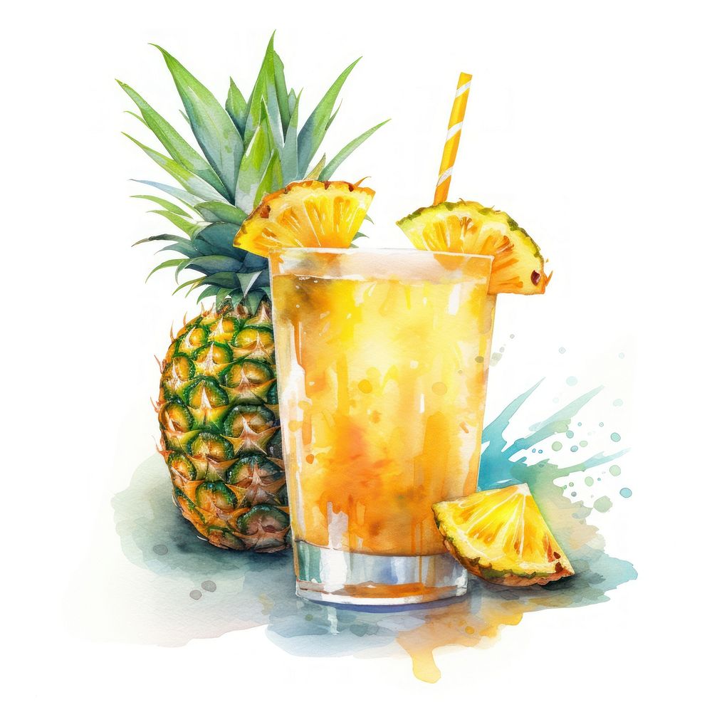 Pineapple cocktail drink fruit. | Free Photo - rawpixel