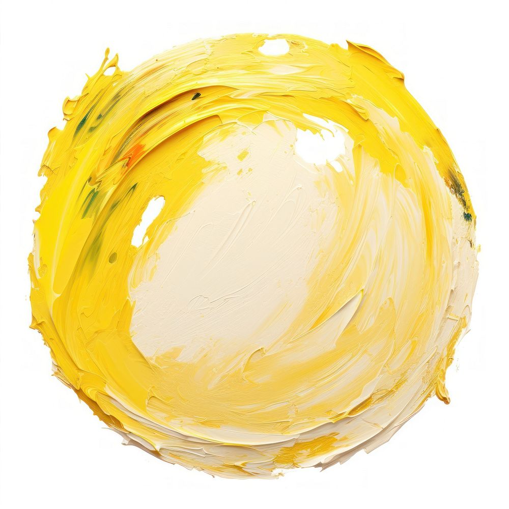 Circle yellow paint white background. | Premium Photo Illustration ...
