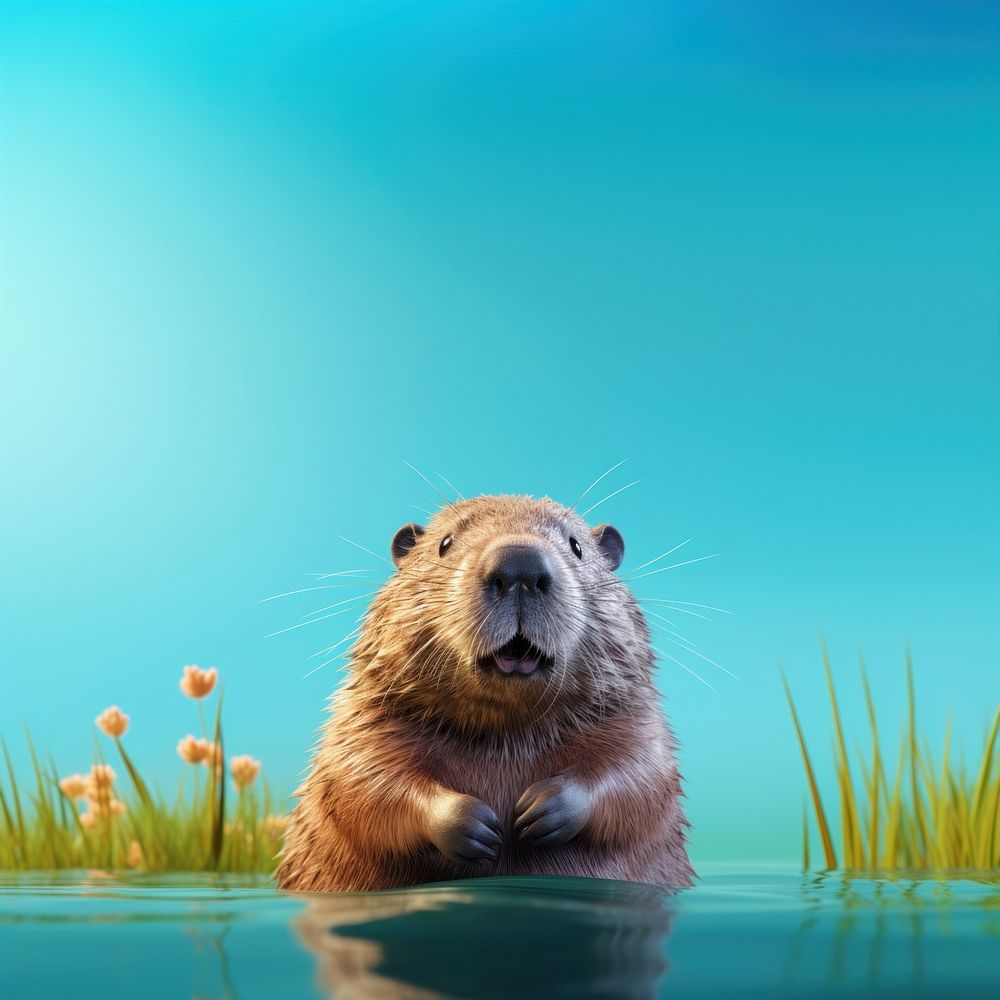 Wildlife animal mammal beaver. | Free Photo Illustration - rawpixel