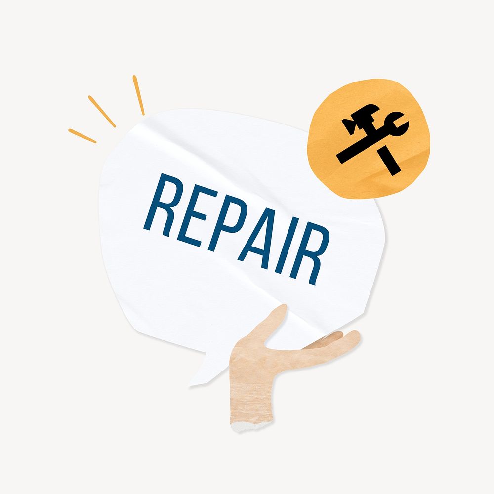 Repair word, speech bubble paper | Premium Photo Illustration - rawpixel