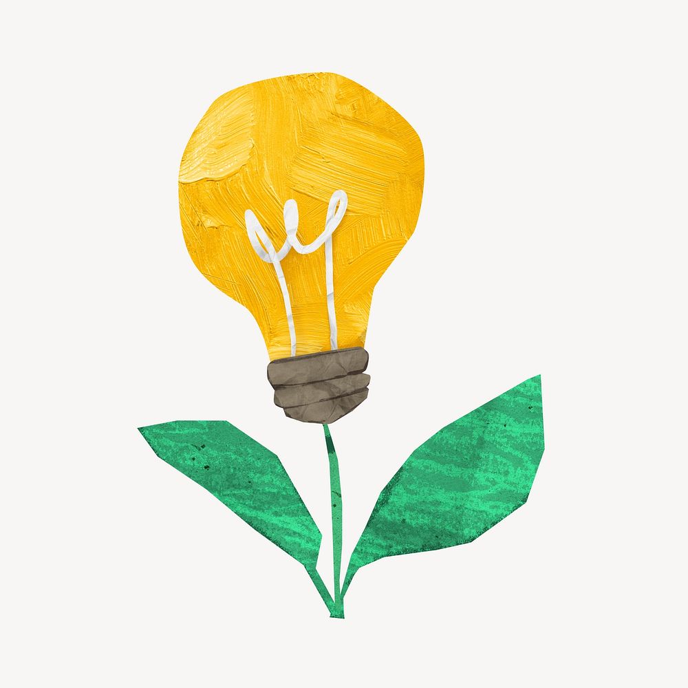 Light bulb plant, paper craft | Free Photo Illustration - rawpixel