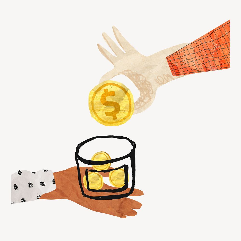 Hand donating money, charity paper | Free Photo Illustration - rawpixel