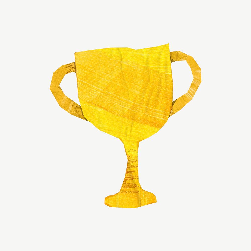 Golden trophy, paper craft element | Premium PSD - rawpixel