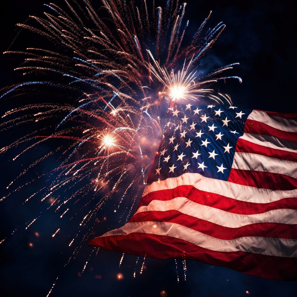 American flag fireworks shape independence. | Free Photo - rawpixel