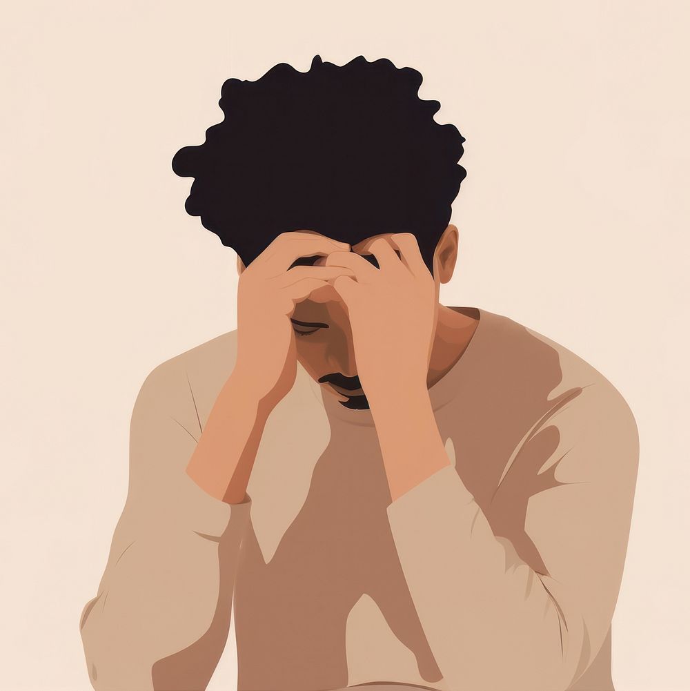 Stress portrait disappointment hopelessness. AI | Premium Photo ...