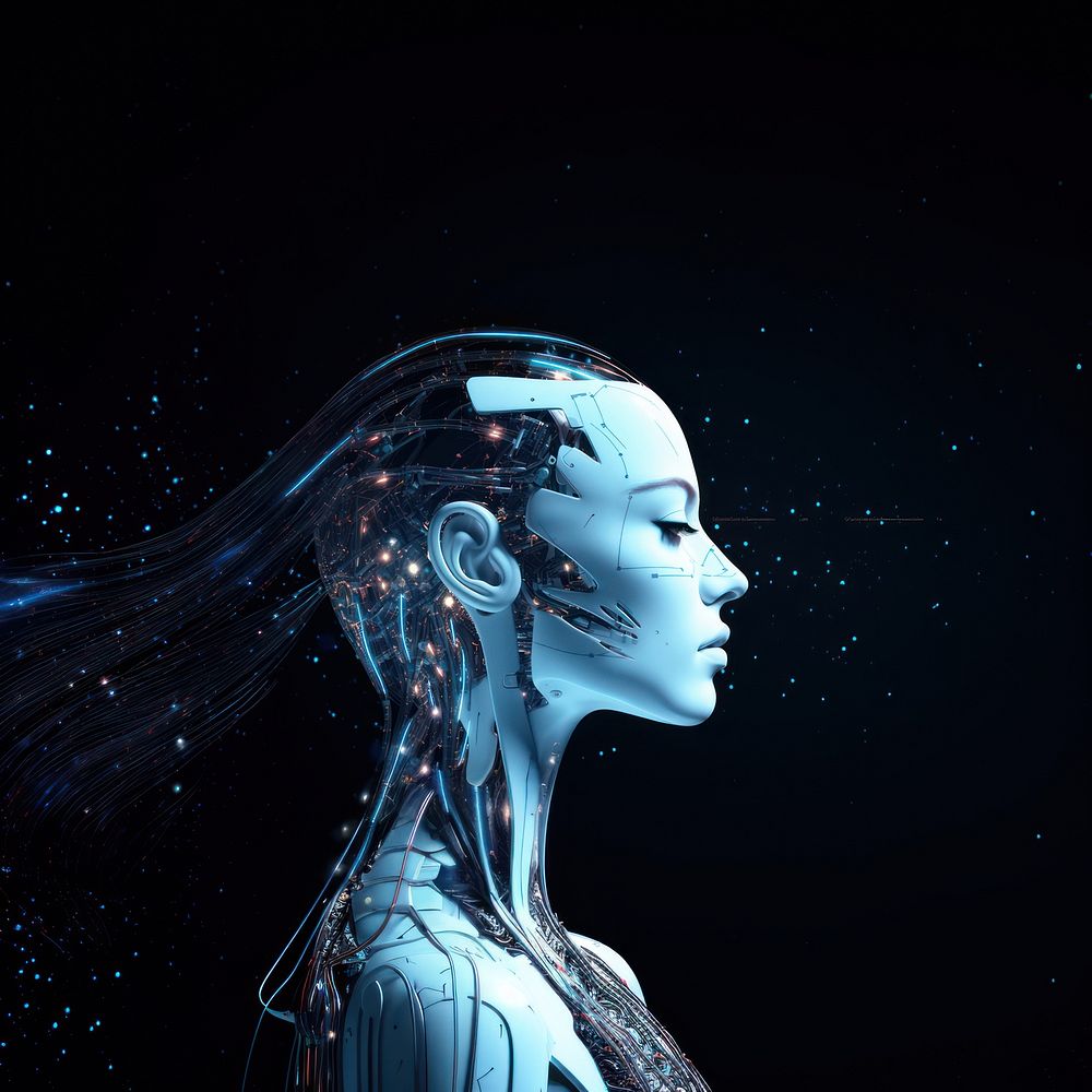 Female android face futuristic female | Premium Photo Illustration ...