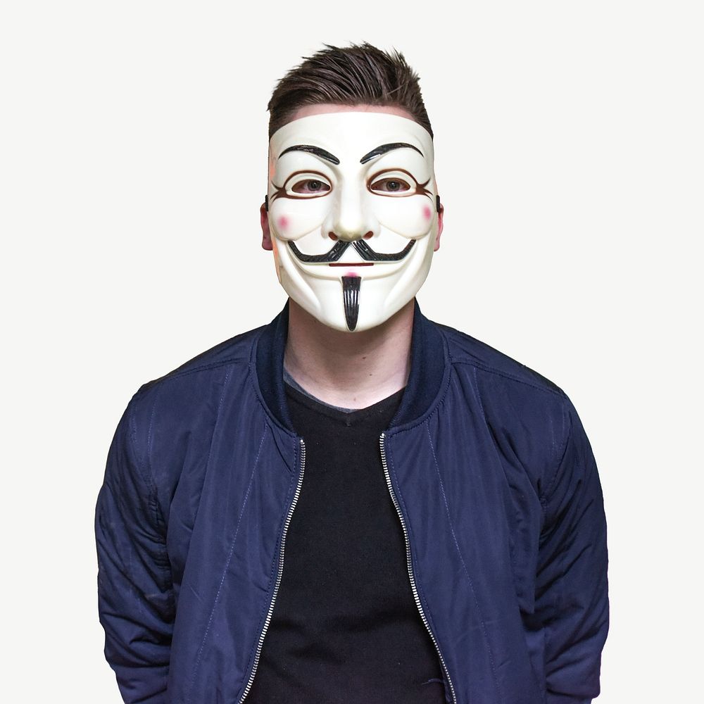 Man anonymous mask collage element | Premium PSD - rawpixel