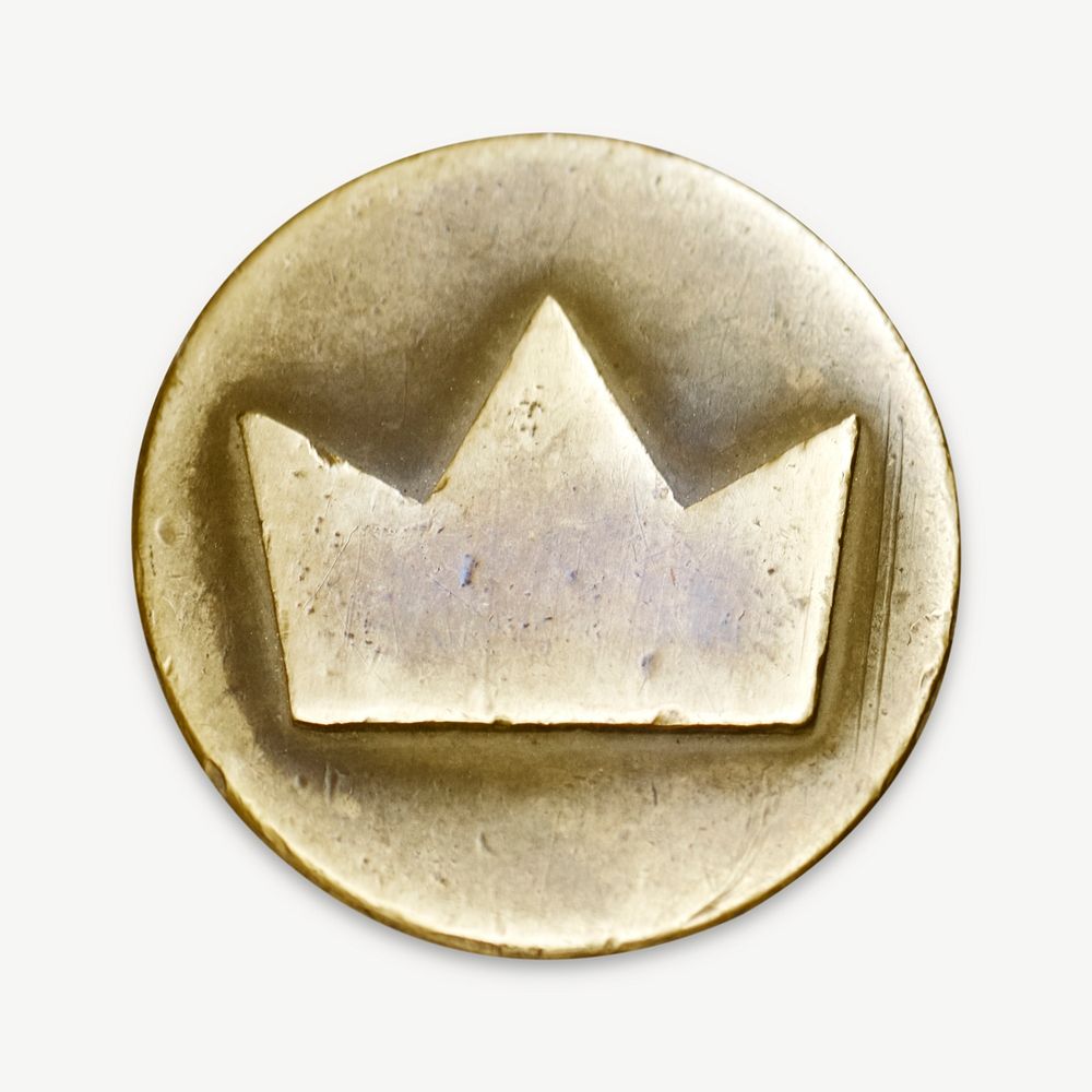 Crown badge collage element, isolated | Premium PSD - rawpixel